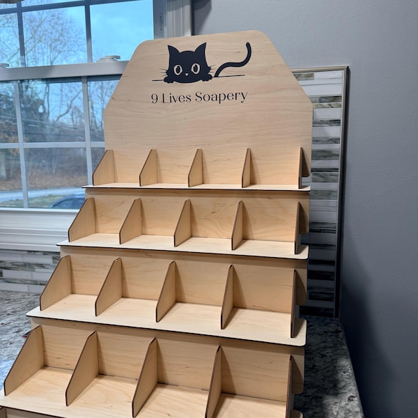 Wooden Vendor Display Stand – 4-tier Craft Show Display Shelf for ...