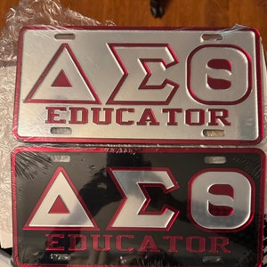 Delta Sigma Theta DST License Plate Red Background Mirror Letters ...