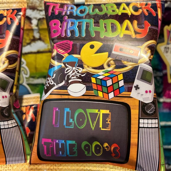 Printable Potato Chip Bags | Throwback Retro I Love the 90's Birthday ...