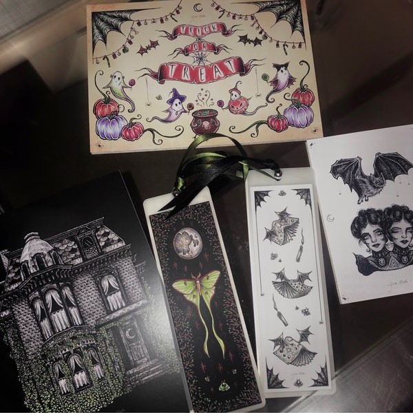 Dark Haunted House - A5, A4 or A3 Art Print Illustrated by Grace Moth ...