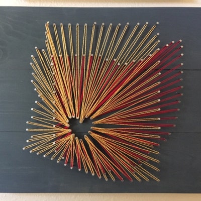 String Art Two State Wooden Sign, String Art Sign, Christmas Present ...