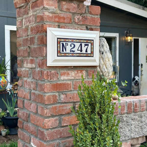 Jacho Black Hand-painted Number Tiles & Metal Filigree Frames: 11 X 5 ...