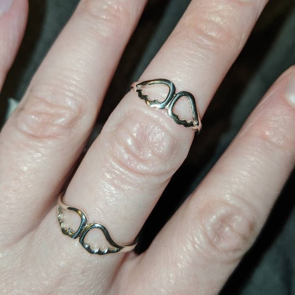 Dainty Wings Ring, Sterling Silver, Angel Wing Ring, Angels Jewelry ...