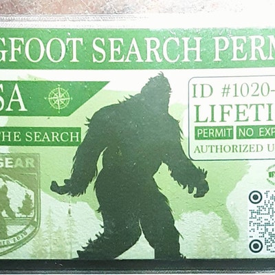 Bigfoot Search Permit 2x3.5 Wallet-sized Metal Card - Etsy
