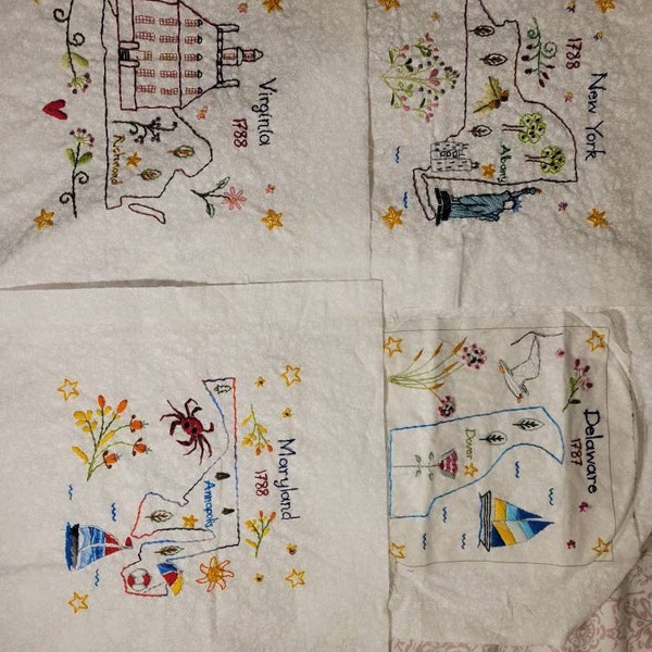 State Map Embroidery Pattern Collection - Etsy