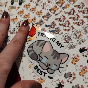 Kawaii Cat Workout Planner Stickers, Workout Reminders, Cute Planner ...