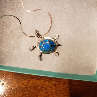 Blue Opal, Sea Turtle Jewelry, Hawaiian Necklace, Turtle Necklace, Honu ...