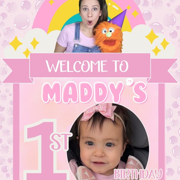 Ms. Rachel First Birthday Milestone Poster | Ms. Rachel Editable ...