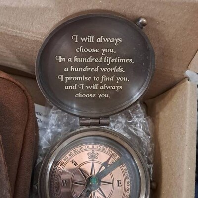 Personalized Brass Compass Birthday Gift for Husband, Wedding Gift ...