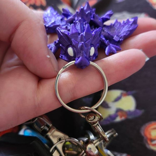 Flexible Dragon 3D Print | Tiny Crystal Dragon Keychain | Hand-painted ...