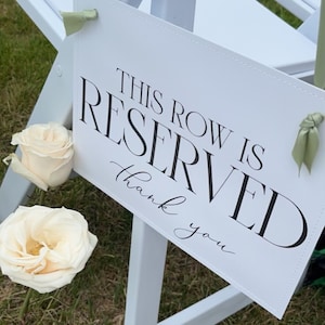 2 Reserved Signs for Wedding Chairs or Church Pews this Row is Reserved ...