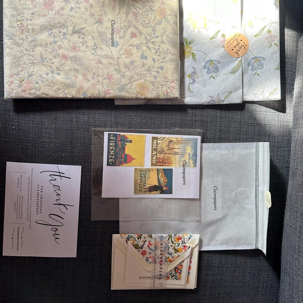 Italian Stationery by Rossi 10 Flat Note Cards With Matching Lined ...