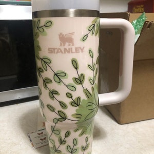 Neutral Floral Painted Stanley 30oz Tumbler - Etsy