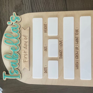 First Day of School Sign, Custom Interchangeable Board, Back to School ...