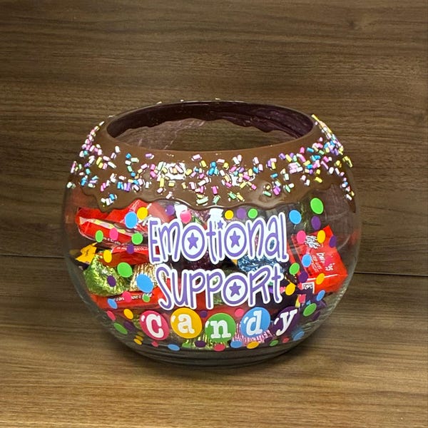 Personalized Glass Chocolate Candy Bowl, Coworker Emotional Support ...