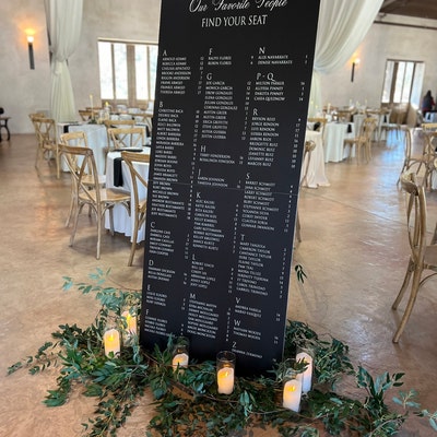 Custom Extra Large Wedding Seating Chart, 6 Feet Tall Seating Chart ...