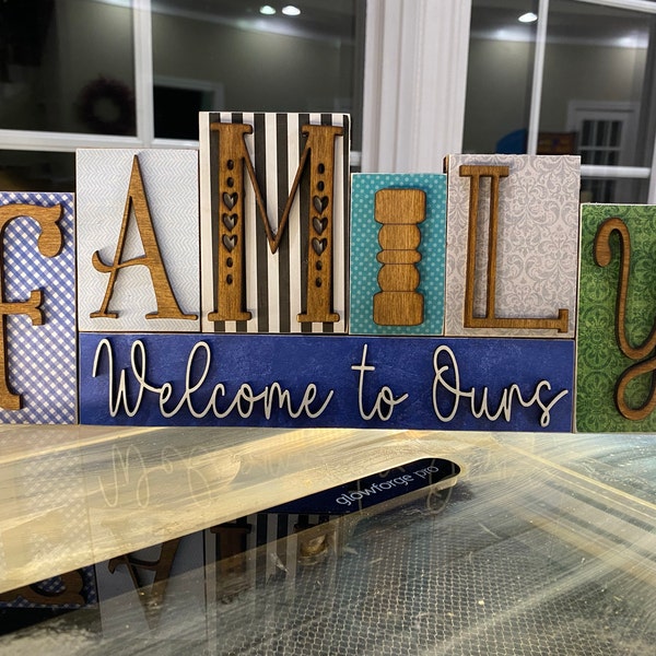 Family Word Block SVG | Home Decor Word Block SVG | SVG File | Laser ...