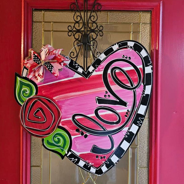 Personalized Door Hanger - Valentine's Day Door Hanger - Valentine Door ...