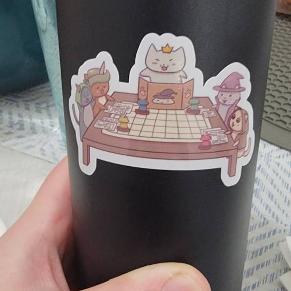 Cats Playing Rpg Sticker | Rpg Sticker | Tabletop Gaming Sticker | RPG ...