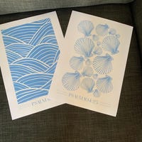 Modern Christian Poster Set of 2 Abstract Ocean Waves Wall Art, Trendy ...