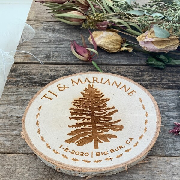 Pictures Engraving on Rustic Coaster, Personalized Housewarming Gift ...
