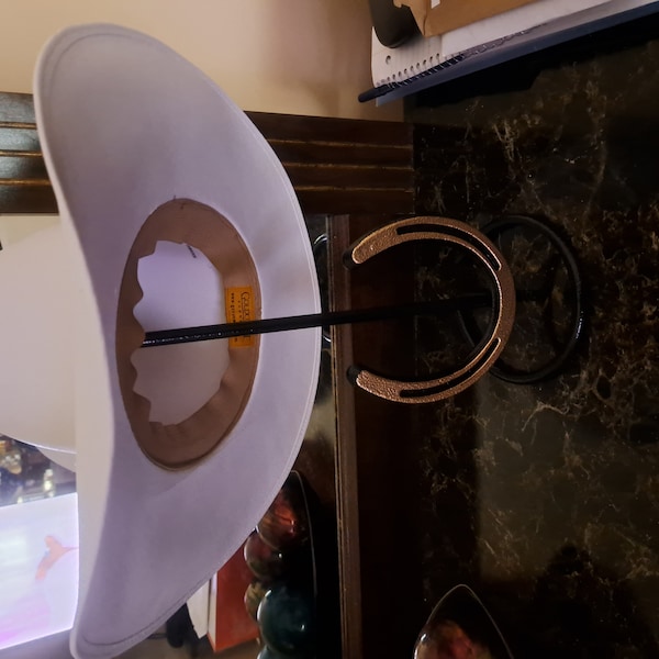 Cowboy Hat Stand With Genuine Horseshoe Black/gold - Etsy