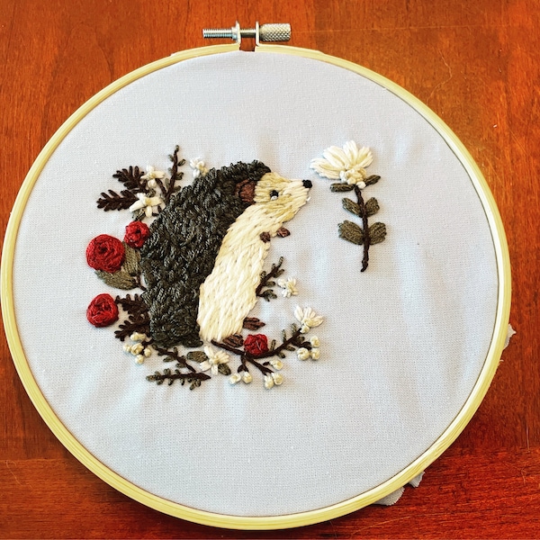 Pdf Pattern + Video Tutorial "hedgehog" 15 Cm (6 Inch) Hand Embroidery ...