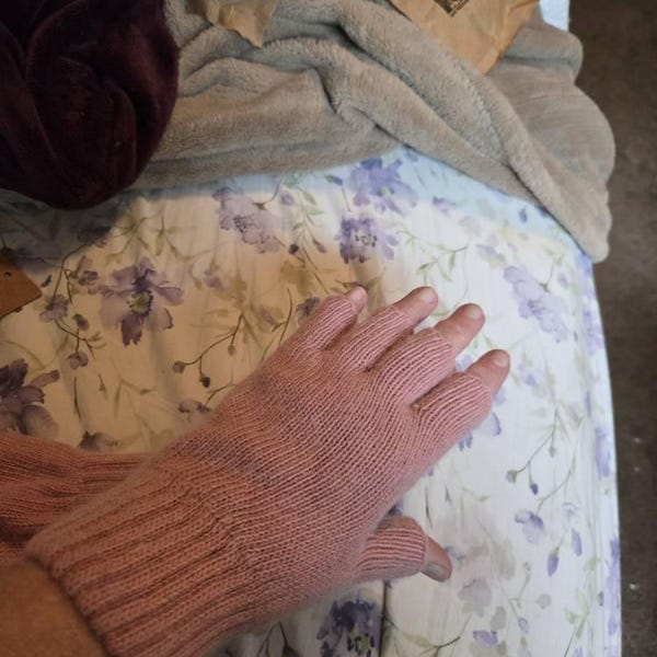 Pink Angora Fingerless Mittens: Knit Winter Gloves - Etsy