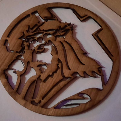Laser Cut Jesus and Cross, Wall Art. Decoration Wall. Crucifix Laser ...