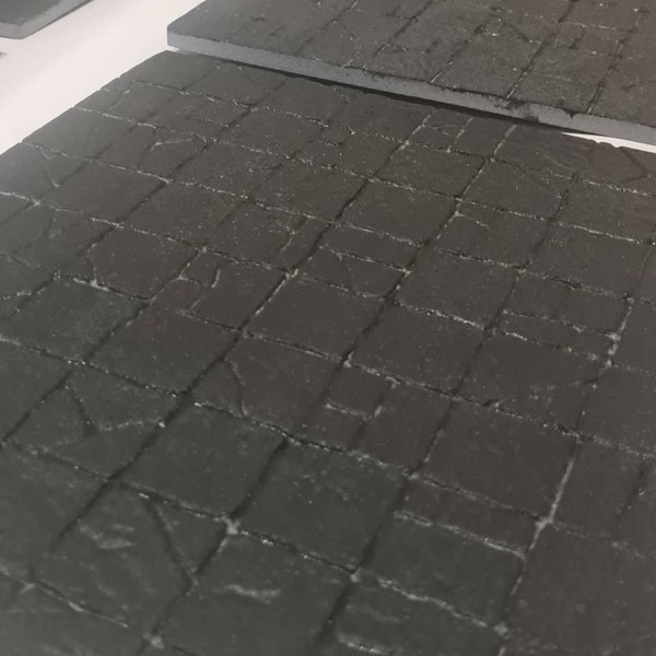 Grid Flagstone Textured Grey Foam Sheets X4 - Dnd, Wargames Scenery ...