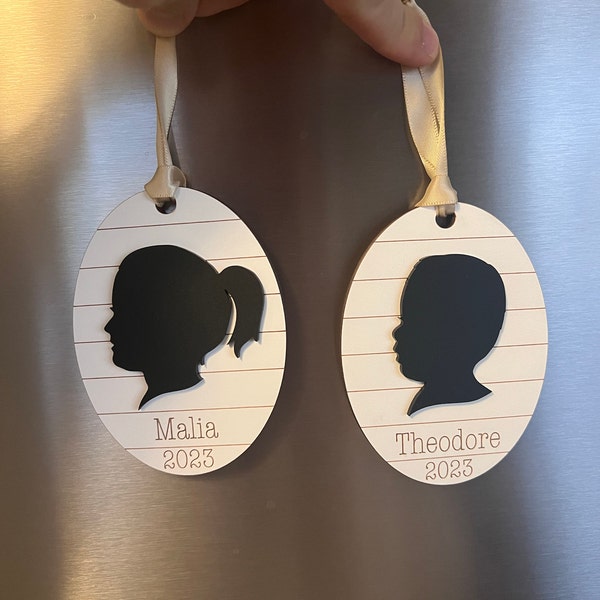 Silhouette Ornament. Custom Silhouette Keepsake Gift Ornament. Kids ...