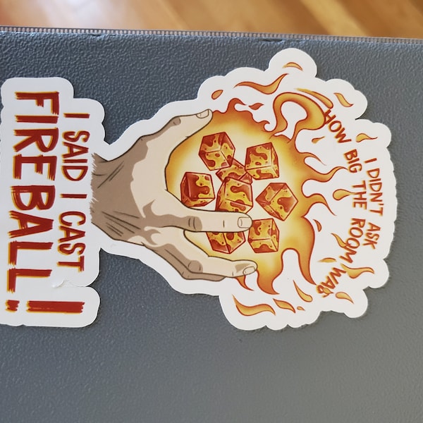 I Cast Fireball D20 Dnd Sticker | Dnd Gift | GM | Dungeons & Dragons ...