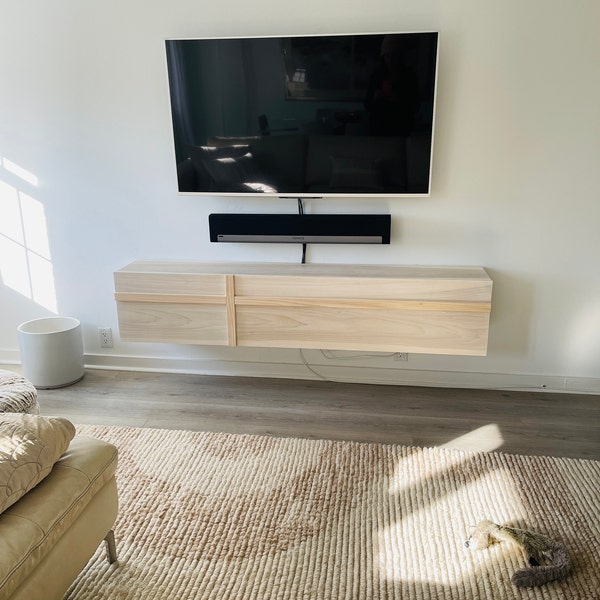 Modern Farmhouse Custom Color Solid Wood Hardwood Floating TV Console ...