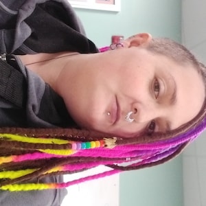 Flourescent Wool Dreads neon Queen Ombre Neon Festival Hair Extension ...