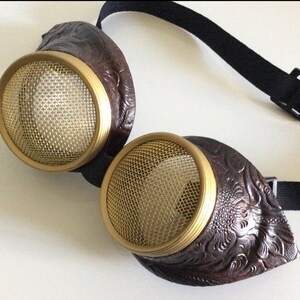 Fire Red Faux Fluff Fur. Steampunk Goggles Air Pirate Explorer - Etsy