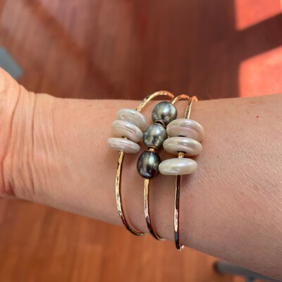 Custom Gold Hawaiian Shell Bangle, Shell Bangles, Made in Hawaii, Gifts ...