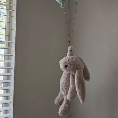 Flying Bunny and Balloons Hanging Nursery Decor Kids Wall Hanging Decor ...