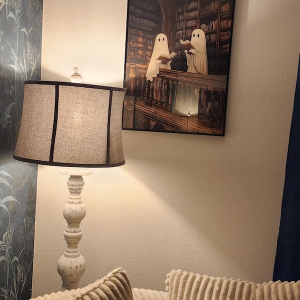 Two Cute Ghosts in a Library Print, Romantic Dark Academia, Moody ...