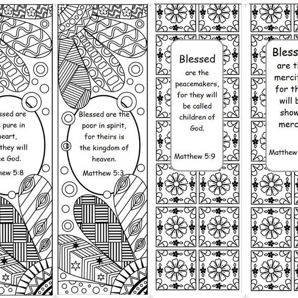 Coloring Bookmarks Seamless Patterns Calming Relaxing Doodles Line ...
