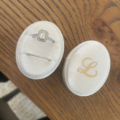 VELVET RING Box IVORY, Wedding Rings Box, French Ring Box, Vintage ...