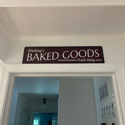 Baked Goods Sign, Personalized Fresh Daily Sign, Custom Name Kitchen ...