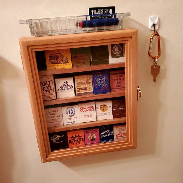 20 Matches Matchbook Display Case Wall Cabinet Holder W/ 98% UV ...