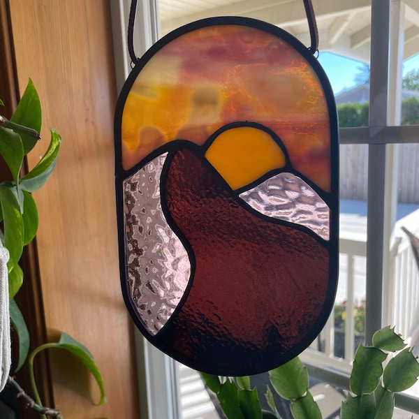Sunset Valley Stained Glass Pattern, Beginner Stained Glass Pattern ...