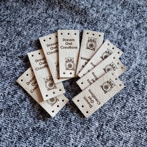 Center Fold Leather Labels Custom Folding Labels Personalized Logo ...