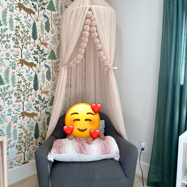 Kids Bed Canopy, Kids Canopy, Crib Netting, Reading Nook, Kids Room ...