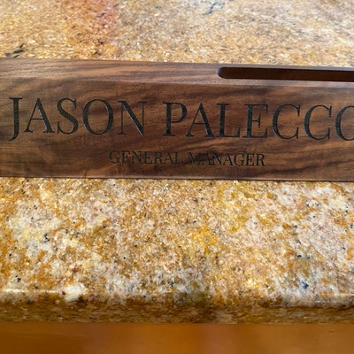 Name Plate With Business Card Holder Personalized Name Plate / Engraved ...