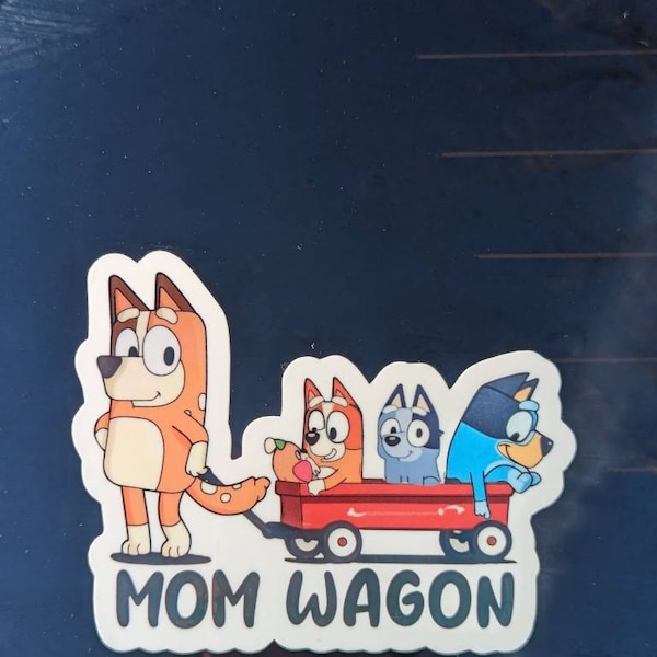 Family Wagon / Mom Wagon / Dad Wagon / Wagon With Kids / Blue Dog ...