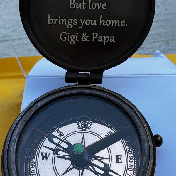 Personalized Engraved Compass, Custom Gift for Baptism, Adventure ...