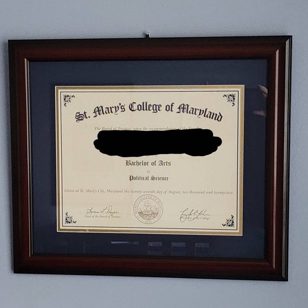 Diploma Framing Custom Made With Your College Color - Etsy