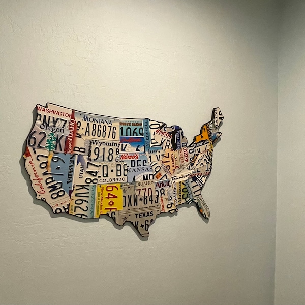 License Plate Map, Authentic USA Plates (new Extra Large Size With ...